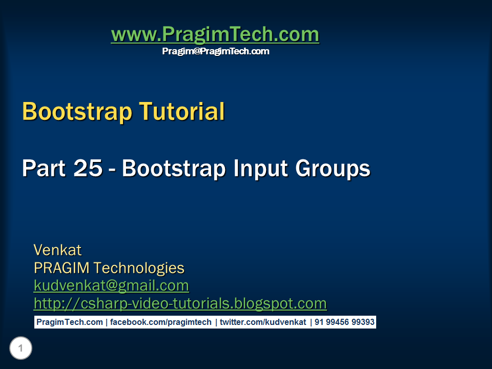 Sql Server Net And C Video Tutorial Bootstrap Input Groups