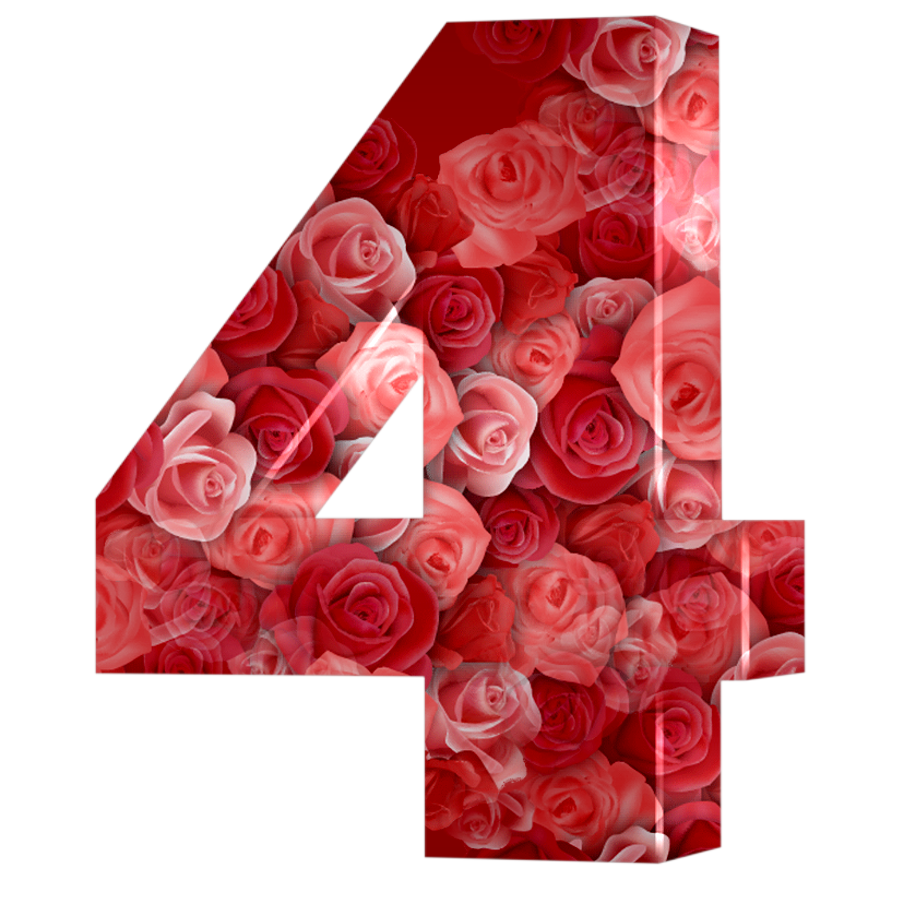 M. Michielin Alphabets: RED ROSES SEAMLESS ALPHABET, NUMBERS AND ICONS PNG
