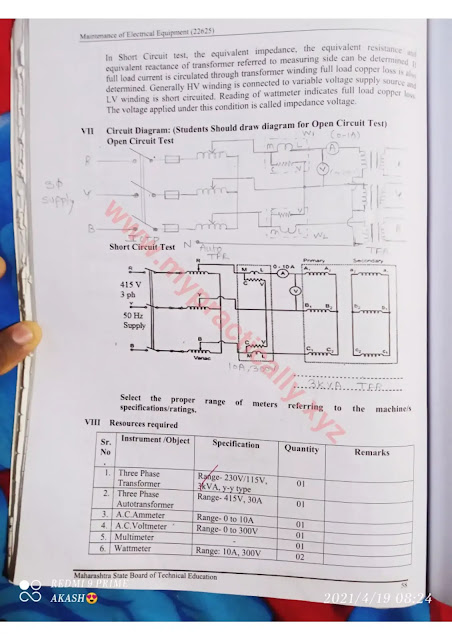 22625 Maintenance of electrical equipments Solved Lab Manual Answers ...