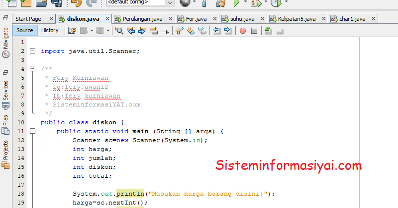 Cara membuat Program diskon dengan Java ~ Sistem Informasi