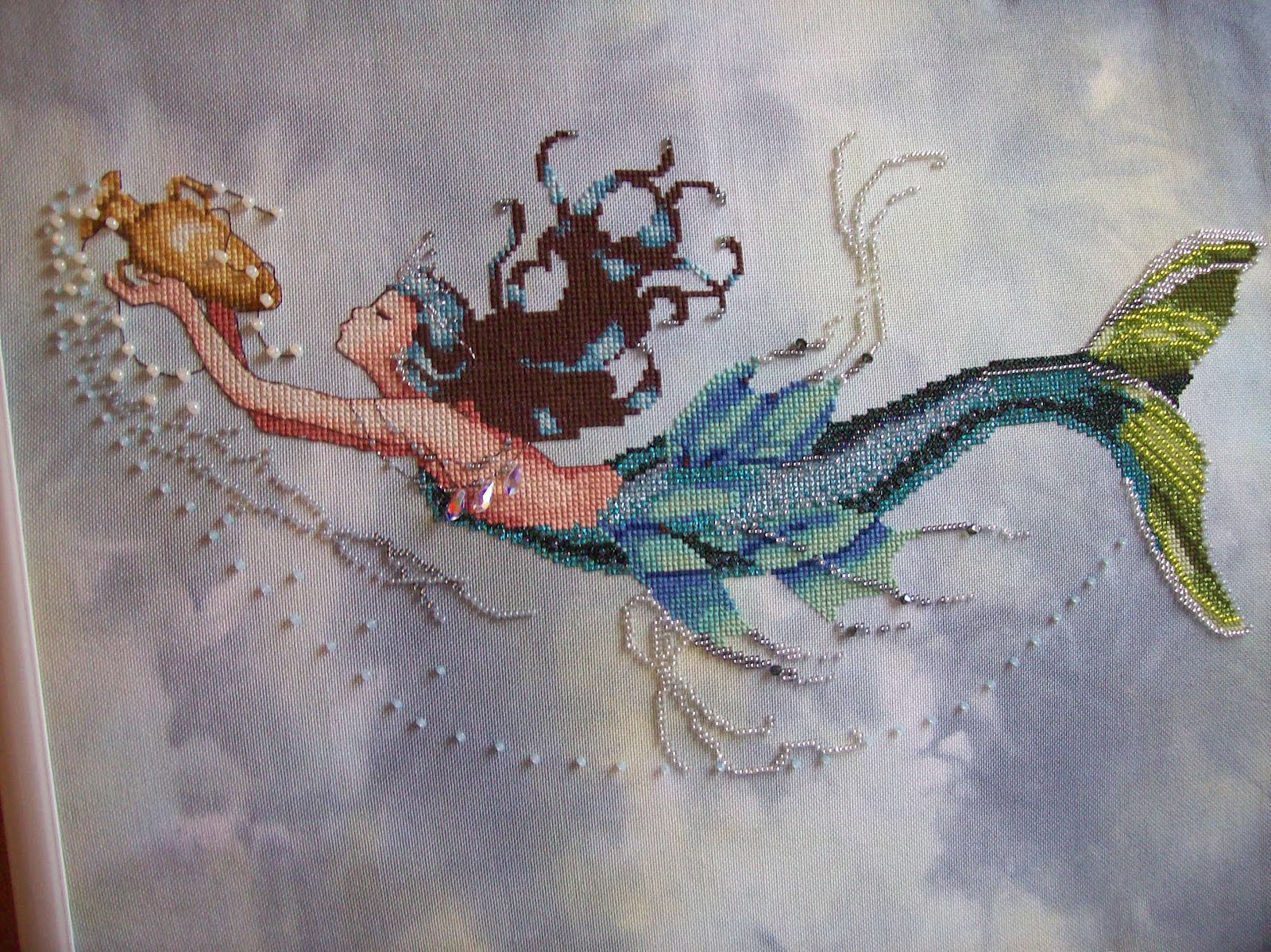 Melissa's Stitching Room: Mirabilia Mediterranean Mermaid done