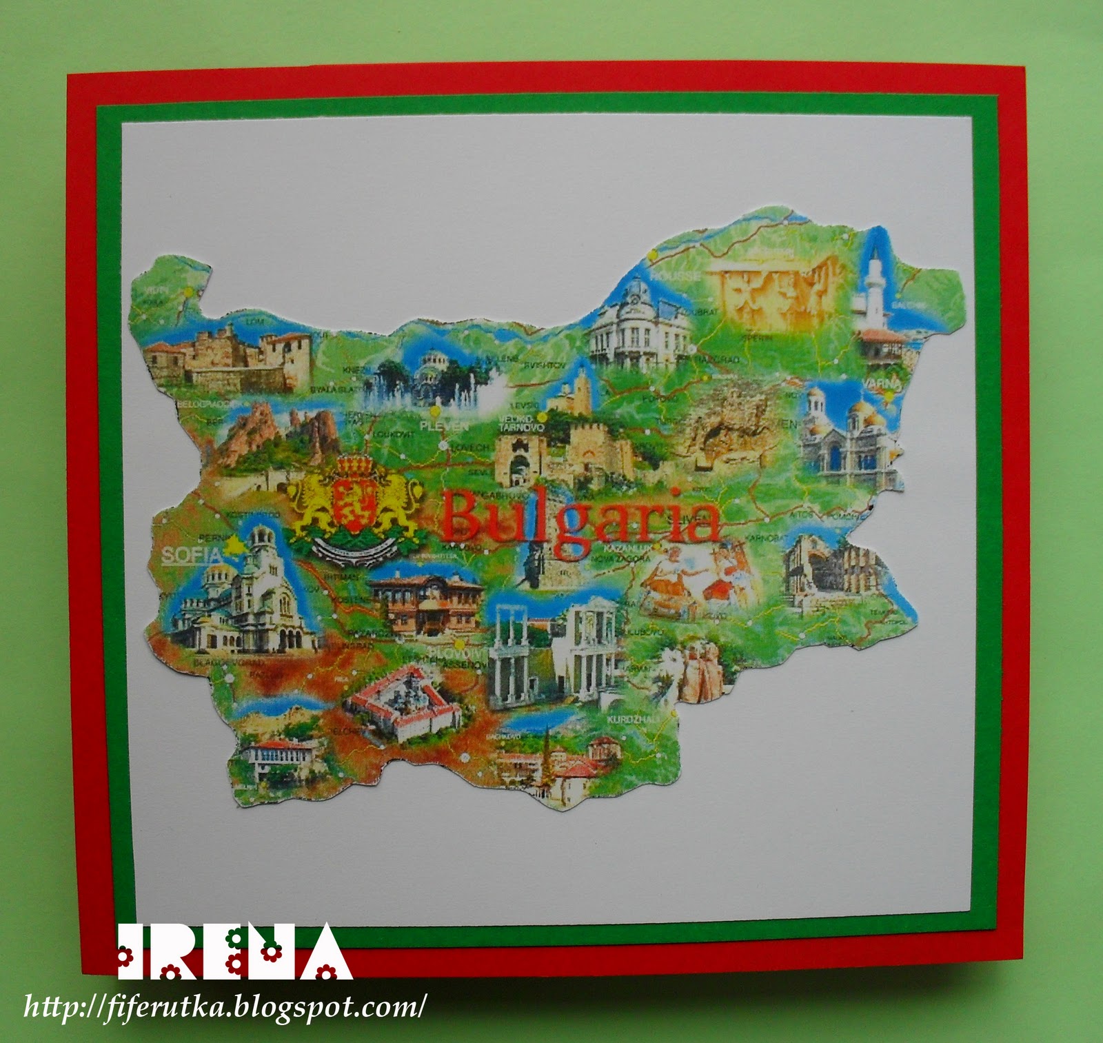 Творенията на Ирена: Картичка на тема България/Bulgarian card