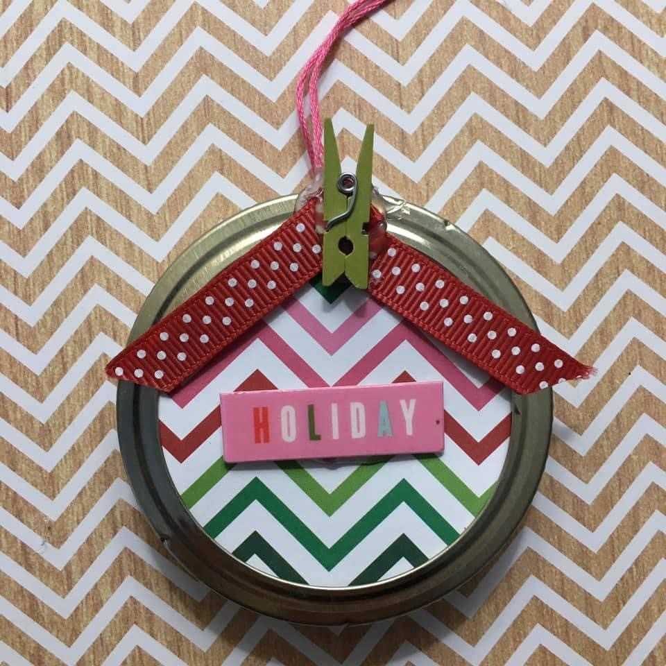 Holiday craft: Canning lid Christmas tree ornament ideas | Paws for ...