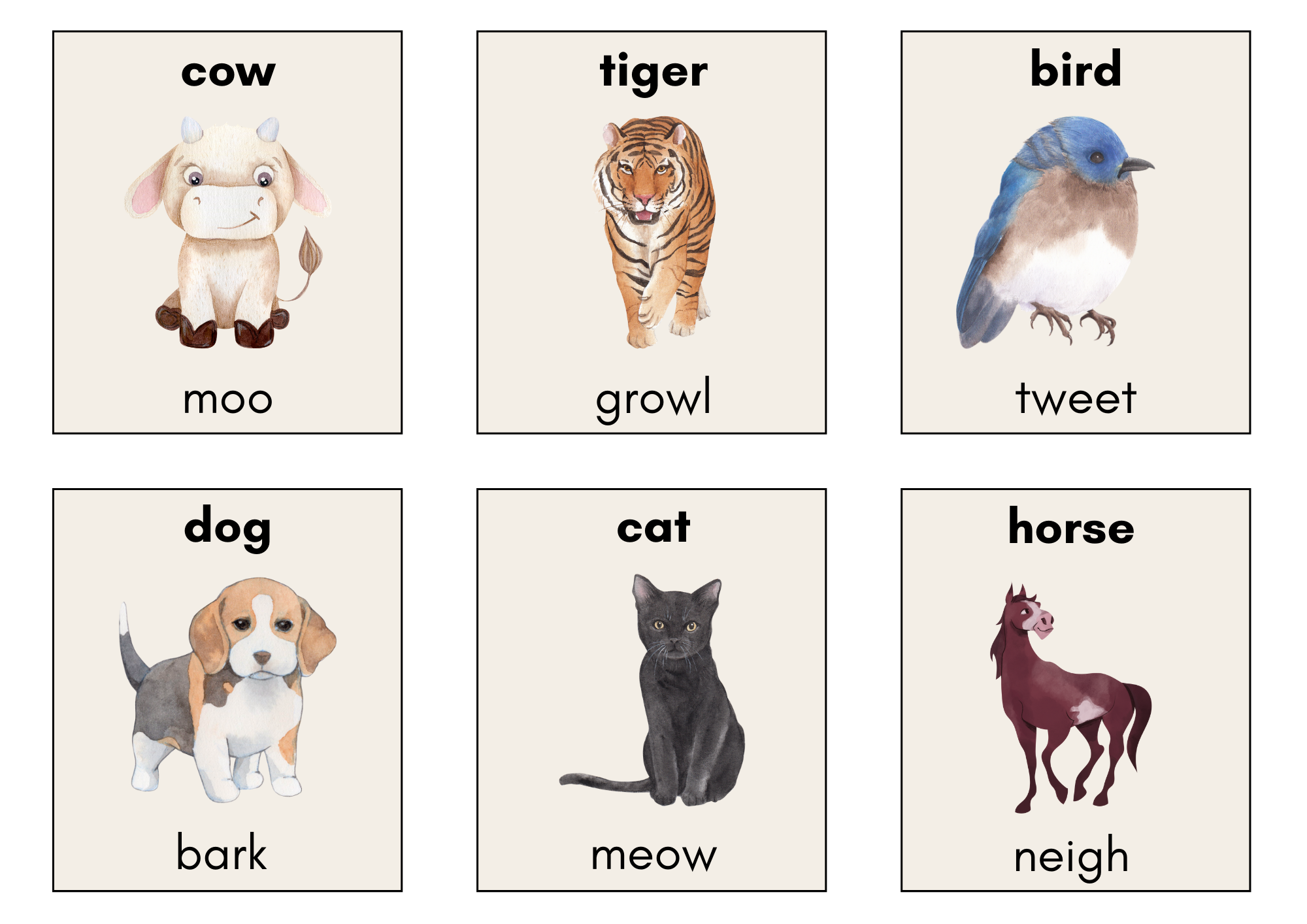 Teacher Arlene: Animal Sounds Flashcards