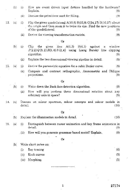 CS6504 Computer Graphics Nov Dec 2015 Past Question Paper - University ...