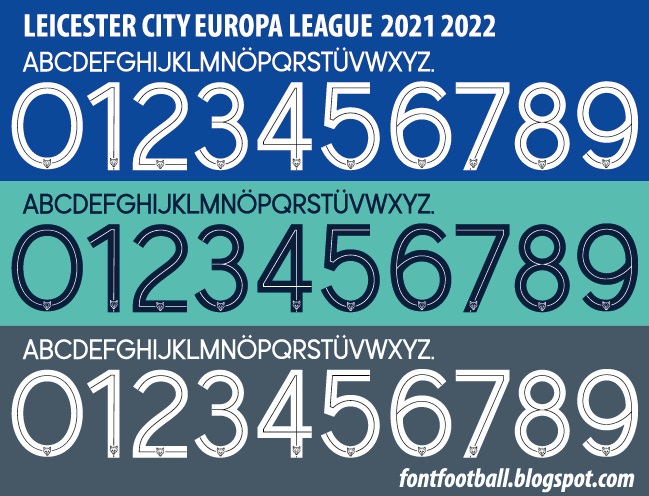 FONT FOOTBALL: Font Vector Leicester City Europa League UEFA 2021 2022 kit