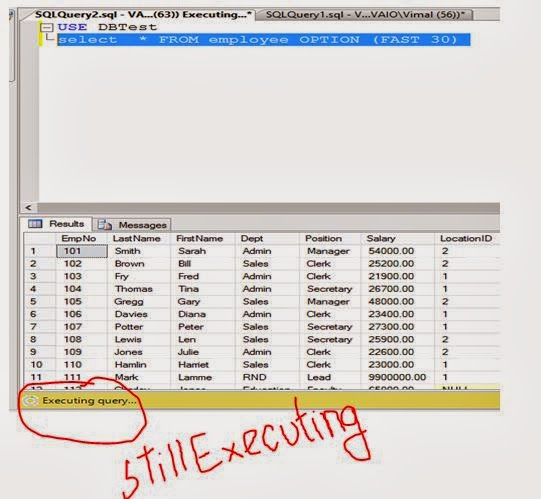 SQL/NoSQL Public Diary: Use of Fast in SQL SERVER