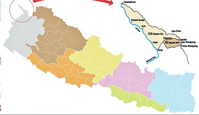 UpdatedNepali map:Kalapani is Nepali territory