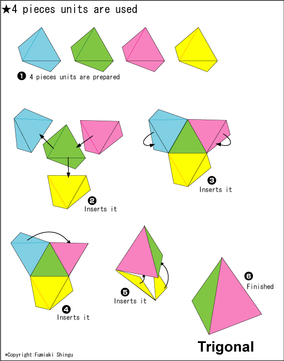 Origami Trigonal instructions - Easy Origami instructions For Kids