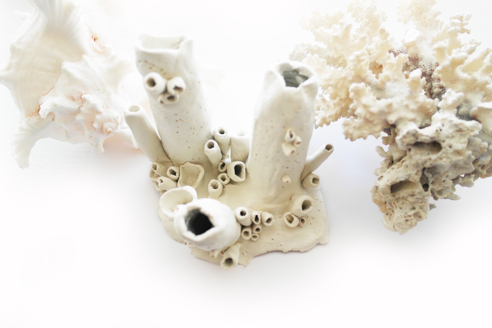 clay sea coral funnel vase tutorial