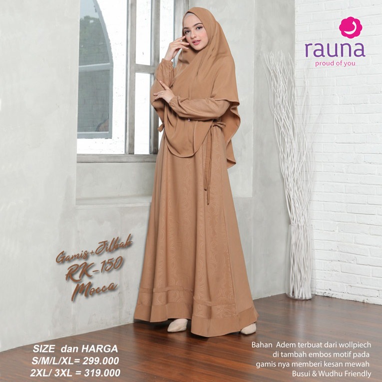 KOLEKSI GAMIS SET SYARI RAUNA TERBARU RK 150