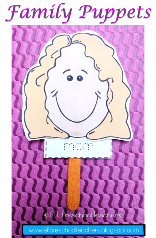 ESL/EFL Preschool Teachers: Family Unit Puppets