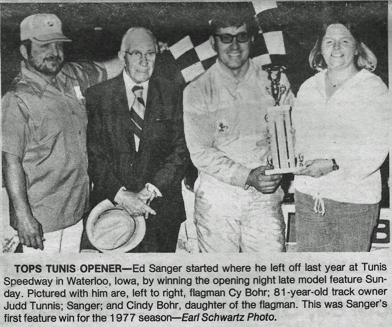 Midwest Racing Archives: 1977 – Sanger tops Tunis season opener