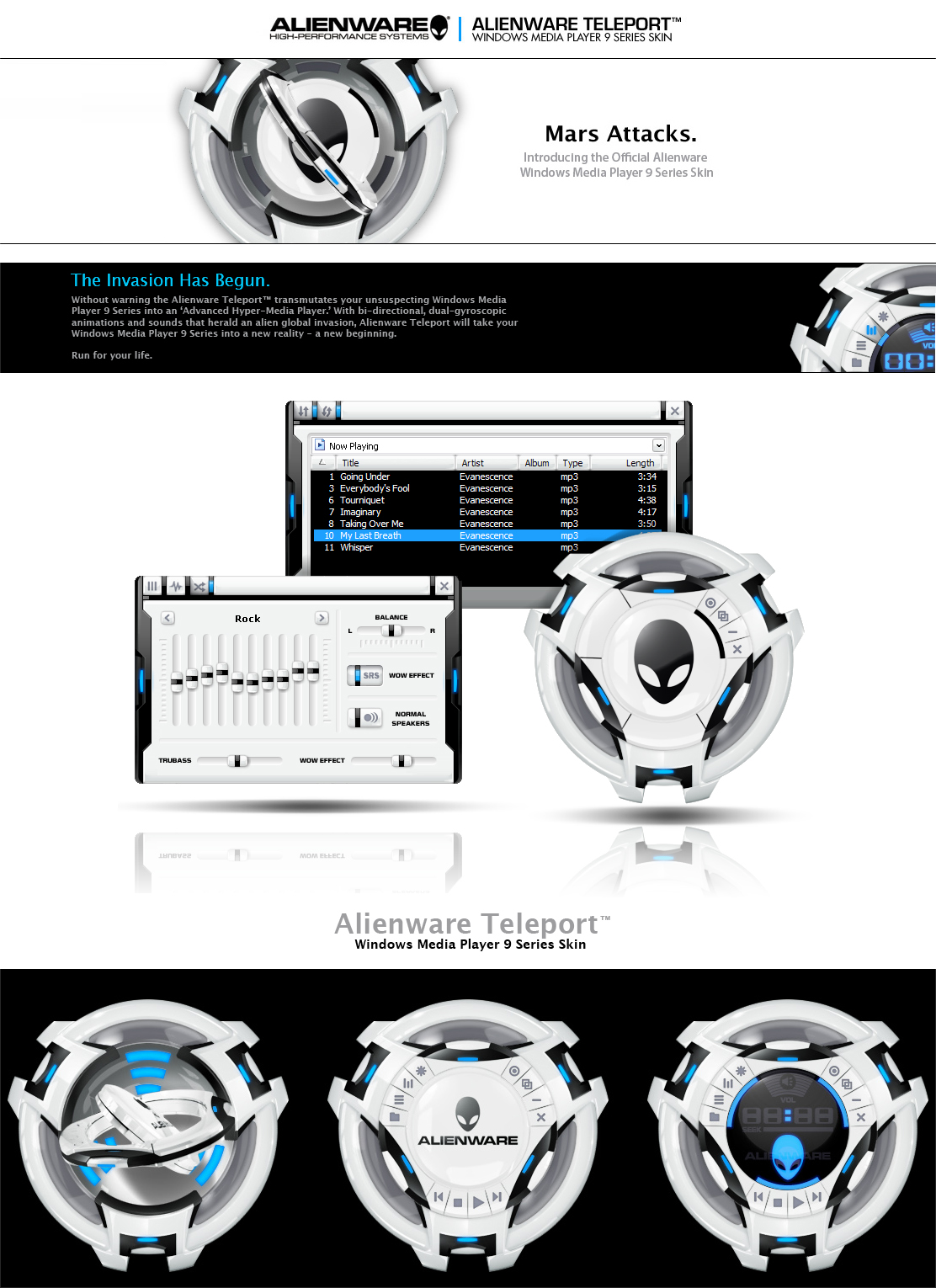 SKIN WINDOWS MEDIA PLAYER ALIENWARE ~ 8.8.8