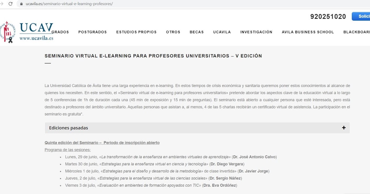 UCE-DTIC: Universidad Católica de Ávila (España) "V Seminario virtual de e-learning para ...