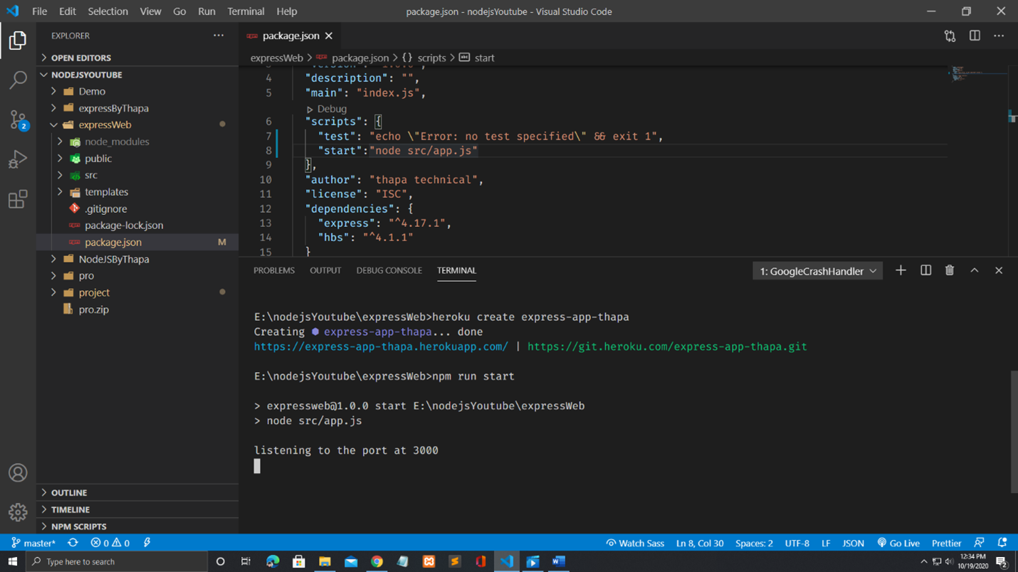 How to Host Node Project in Heroku for Free in 2020 - ThapaTechnical