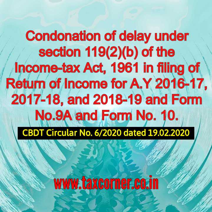 Condonation of delay under section 119(2)(b) in filing of Return of ...