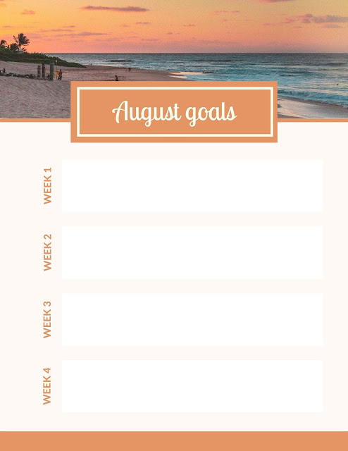 August goals checklist - free printable |Keeping it Real