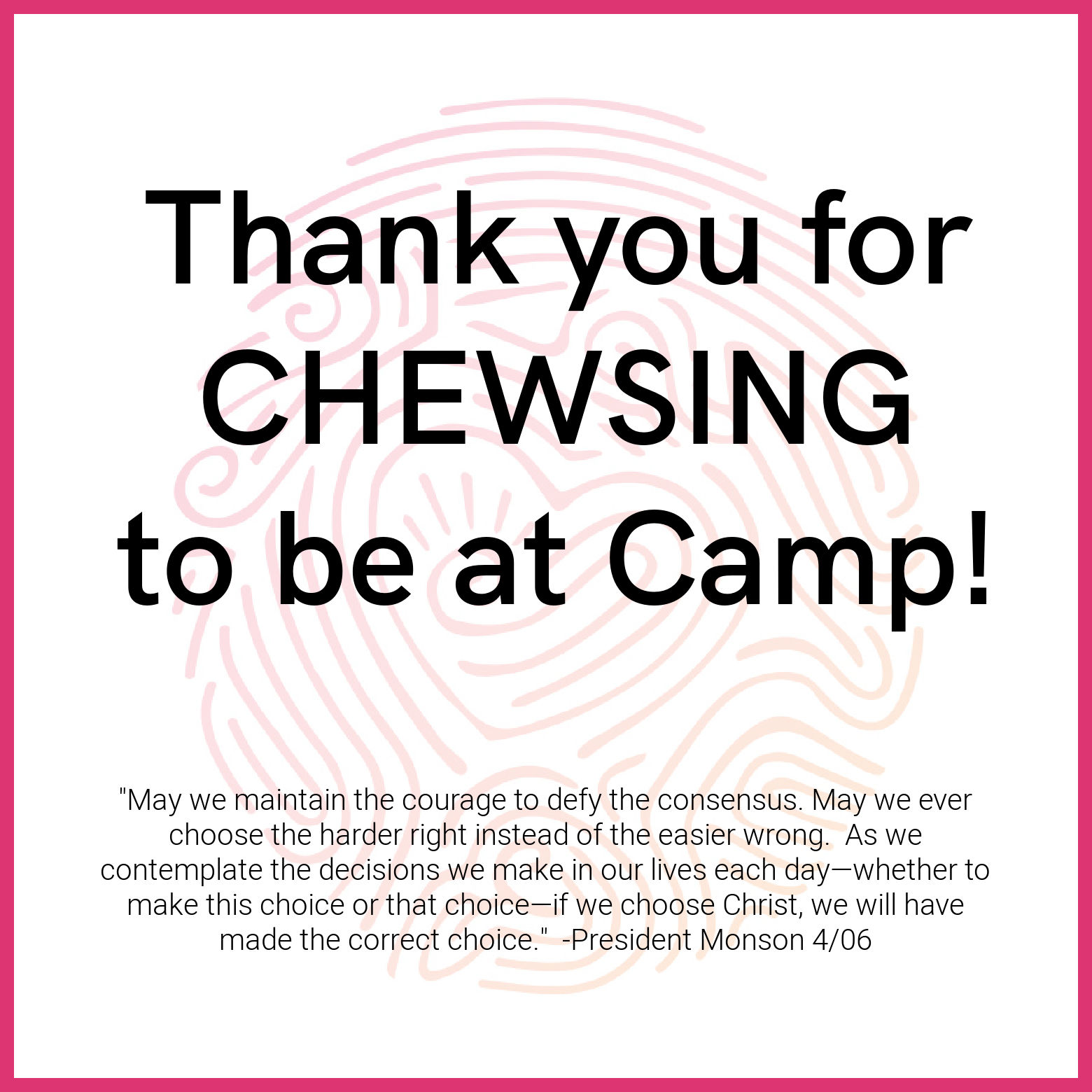 She's Crafty: YW Camp Handouts for Adults