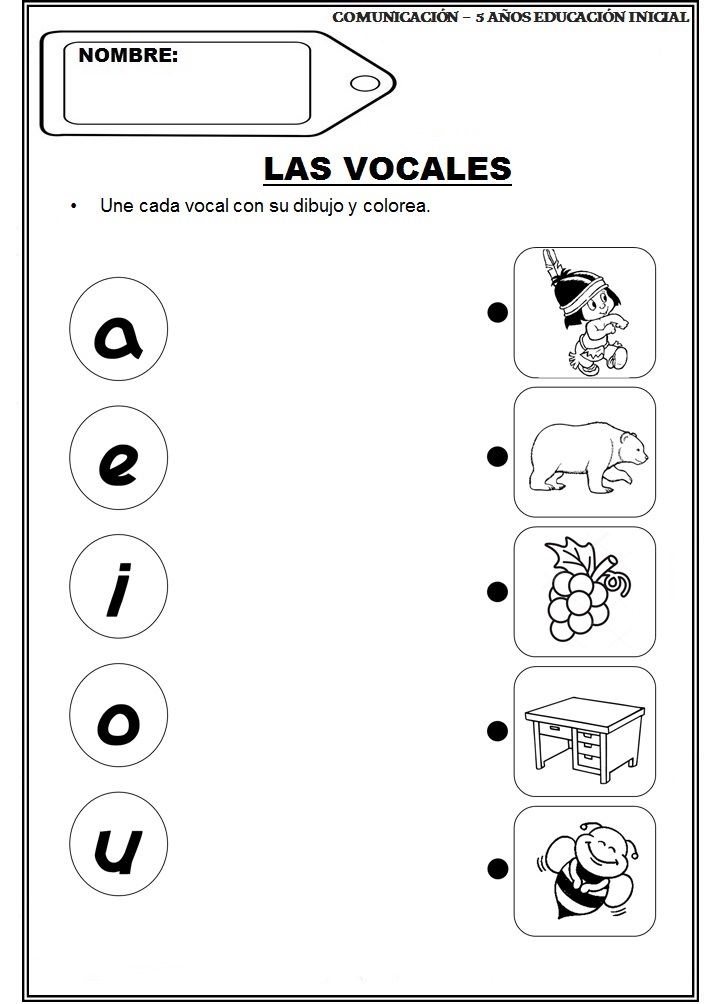 El aula de Miss J: Hojas Gráficas de Vocales (Comunicación) - Educación ...