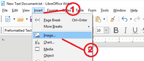 How to insert Image in LibreOffice - w3ajay