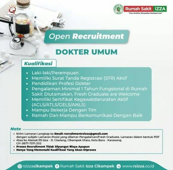 Loker Dokter RS Izza Cikampek, Karawang, Jawa Barat