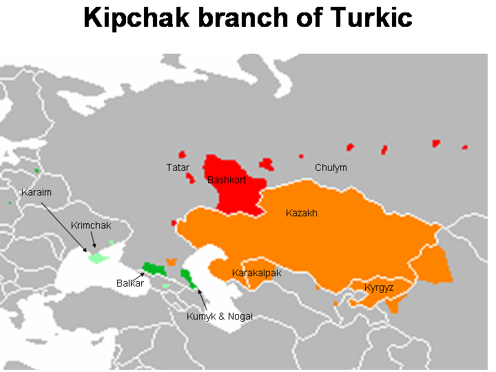 Kazakh Language Map