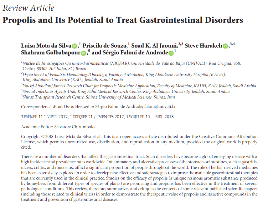 Apitherapy News: Propolis and Its Potential to Treat Gastrointestinal ...