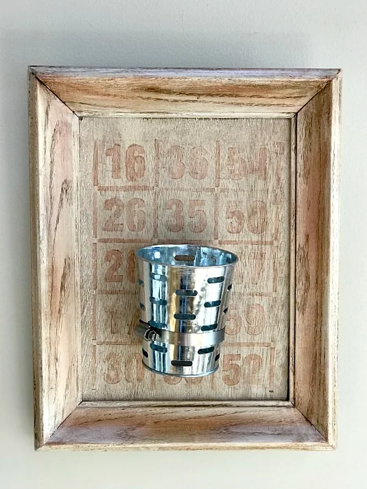 DIY Framed Olive Bucket Planter