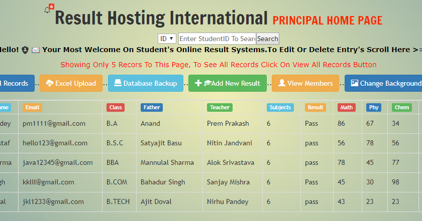 Online Exam Result System