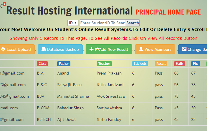 Online Exam Result System