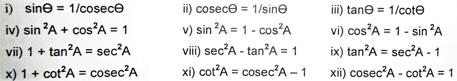 Trigonometry formula-class 11 - StudyPCM