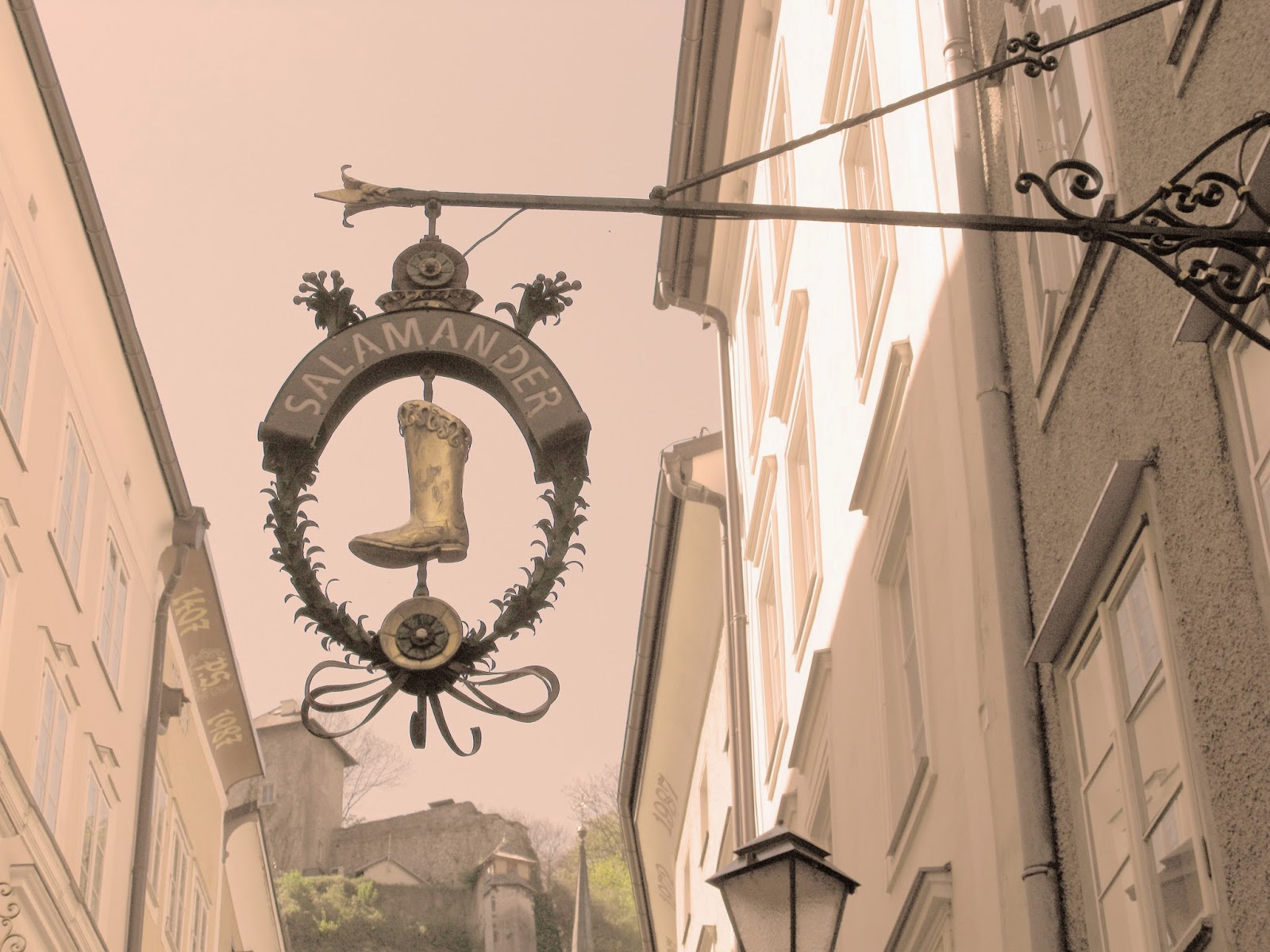 Sara Kahn: Hanging Shop Signs Salzburg