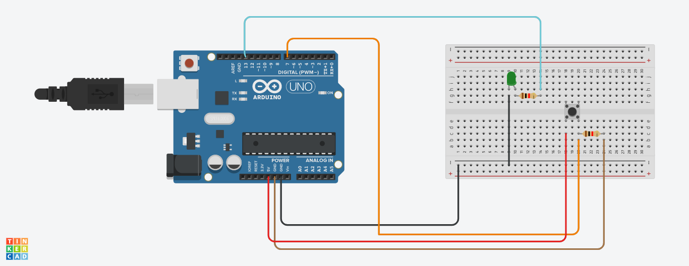 Encender Led Con Botón Y Arduino