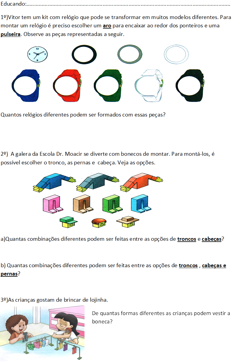 BEL CARDOZO: ATIVIDADE COMBINAÇÃO MATEMÁTICA FUNDAMENTAL