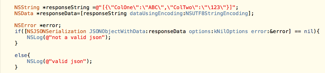 Tuntunir Programming How To Check A Valid Json String Objective C