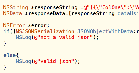 Tuntunir Programming: How to check a valid JSON string Objective-C