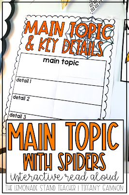 Spiders Main Topic and Key Details Interactive Read Aloud | The ...