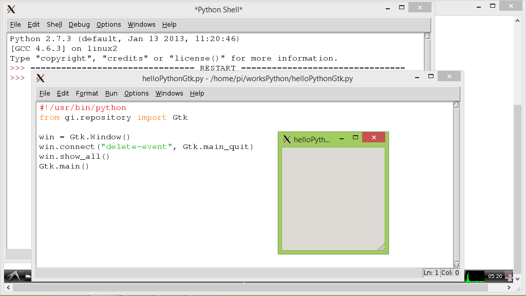 Hello Raspberry Pi: Install and program with GTK+ 3.0 in Python