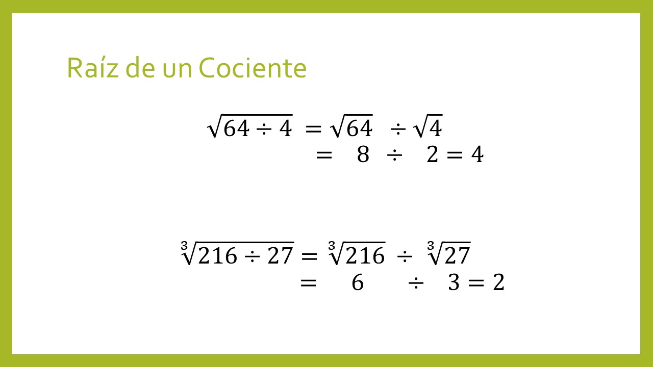 MATEMÁTICAS: Propiedades De La Radicación. Grado 6