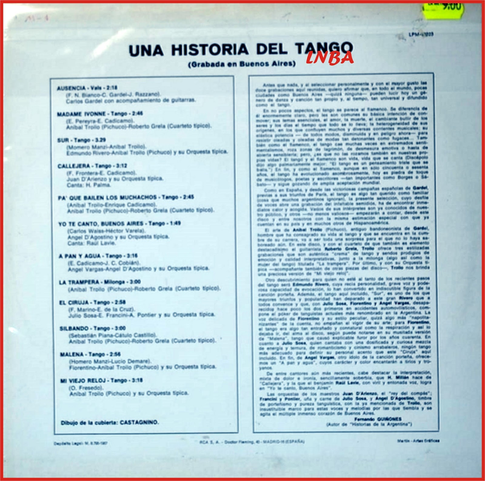 La nova Botica del Aleman.: Tango - Una historia del Tango - V. I. España