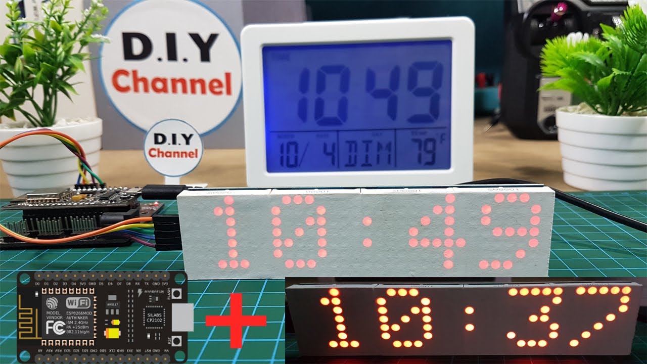 مشروع الساعة Clock و التاريخ على MAX7219 LED Matrix باستخدام ESP8266 ...