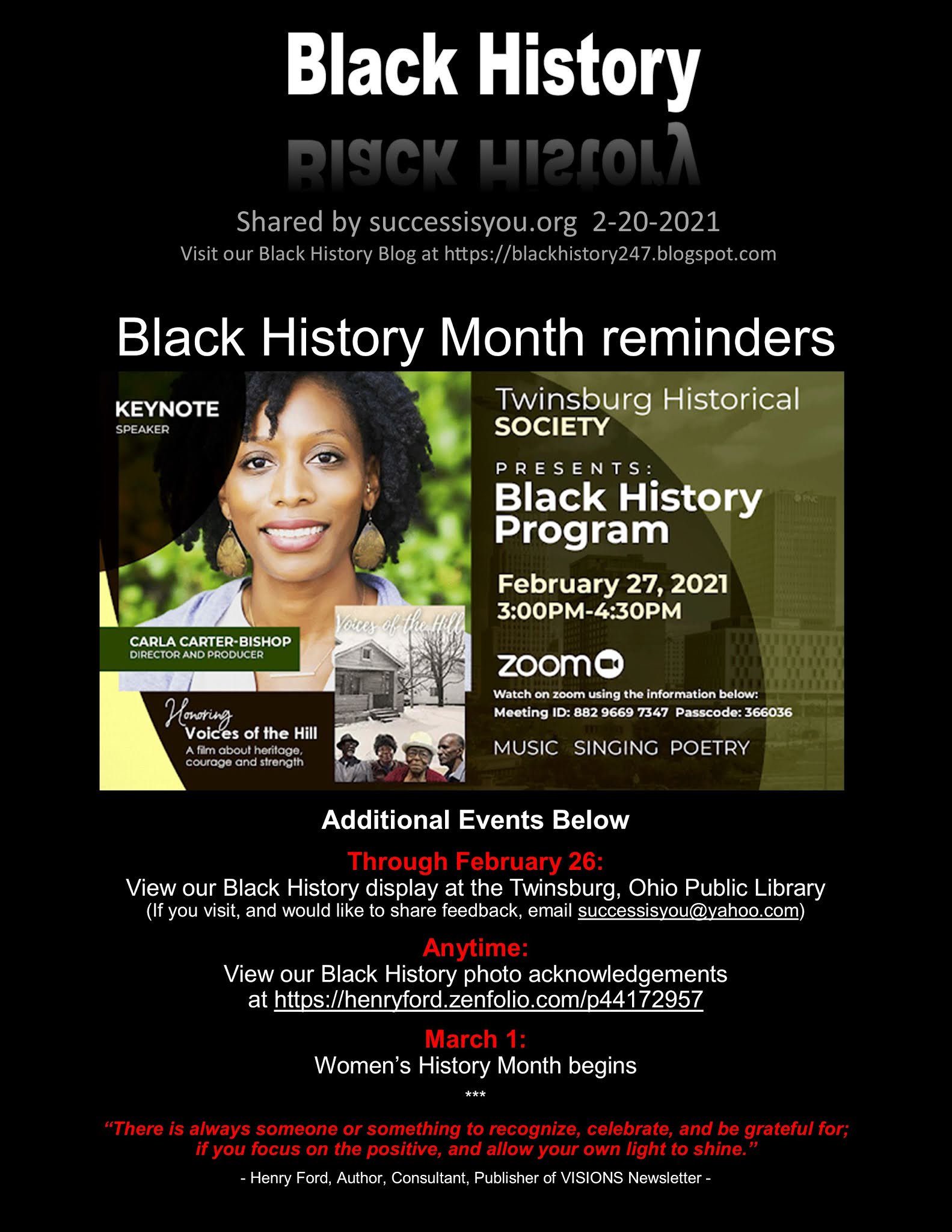 Black History 24 / 7: Black History - Saturday, February 20, 2021 ...