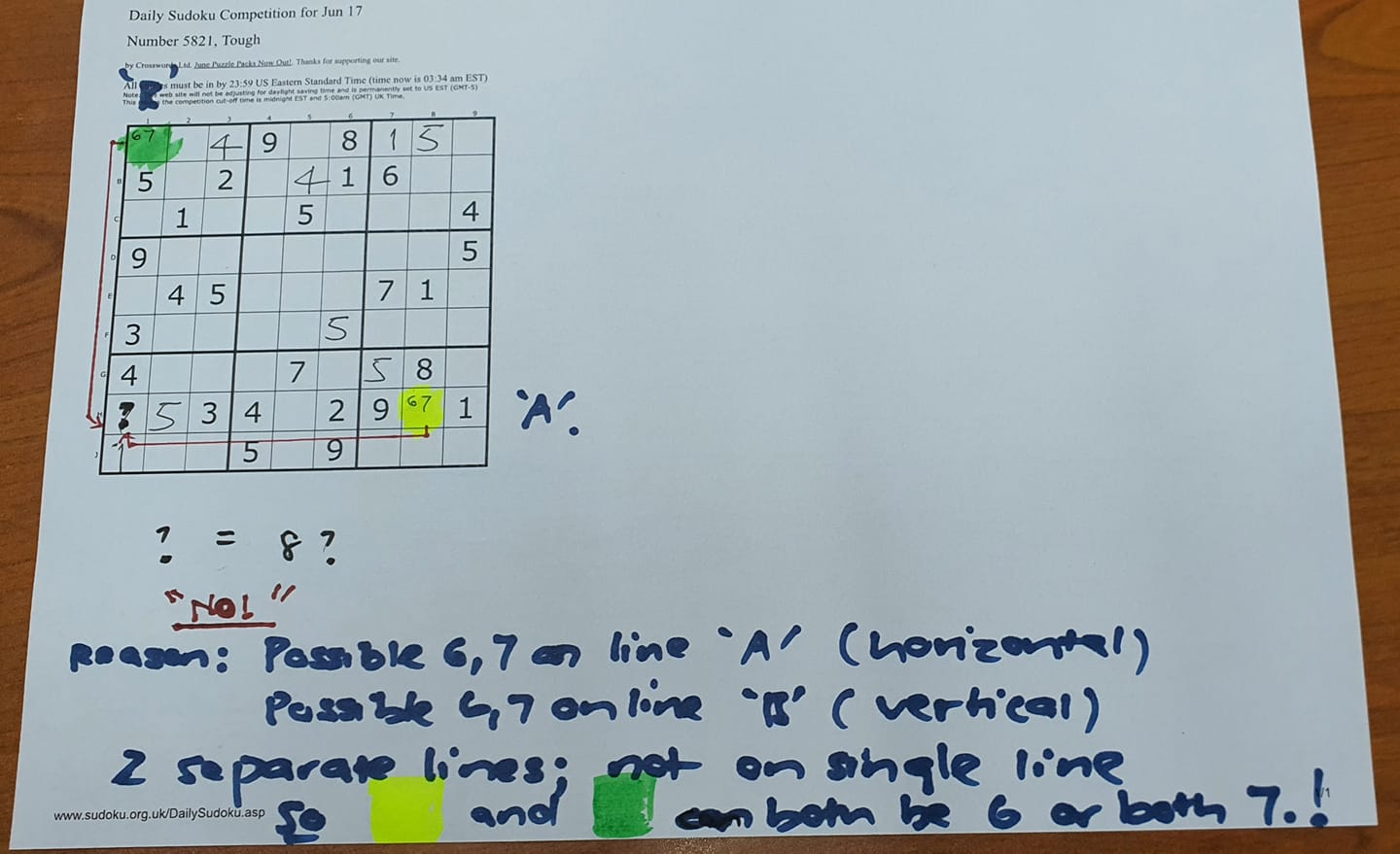 SEIZE THE DAY Logic Error Made In Sudoku Game SEIZE THE DAY Logic Error Made In Sudoku Game