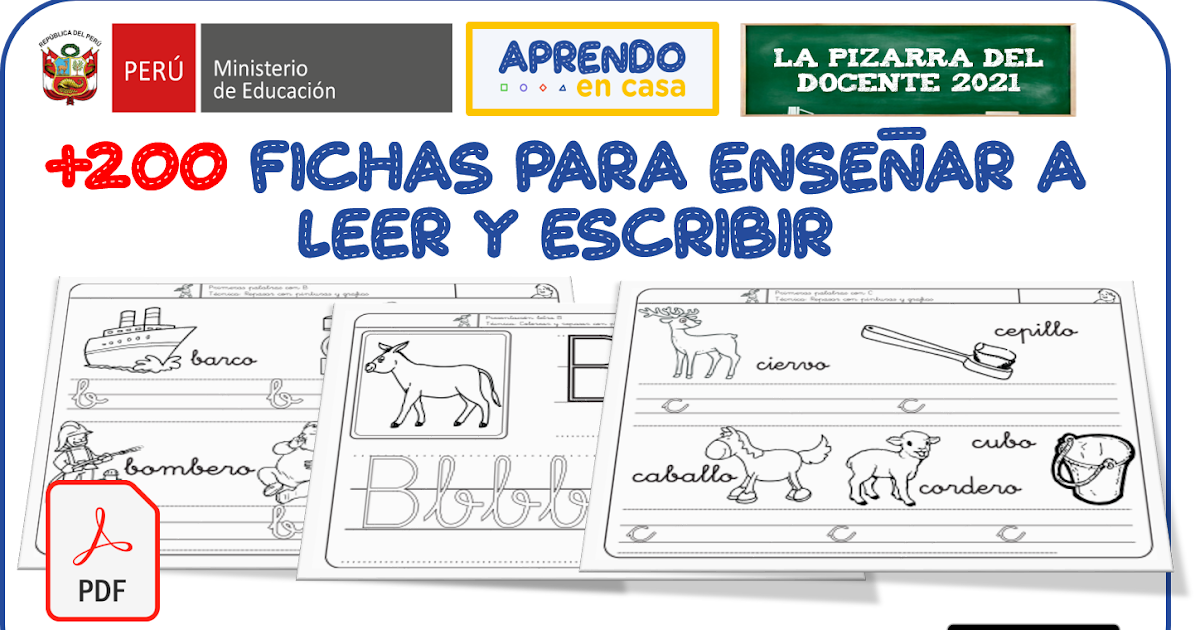+200 FICHAS PARA ENSEÑAR A LEER Y ESCRIBIR +200 FICHAS PARA ENSEÑAR A LEER Y ESCRIBIR
