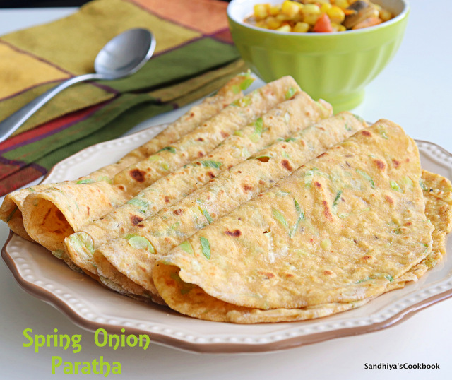Sandhiya's Cookbook: Green Onion Paratha | Spring Onion Paratha