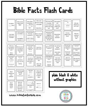 Bible Facts Flash Cards | Bible Fun For Kids