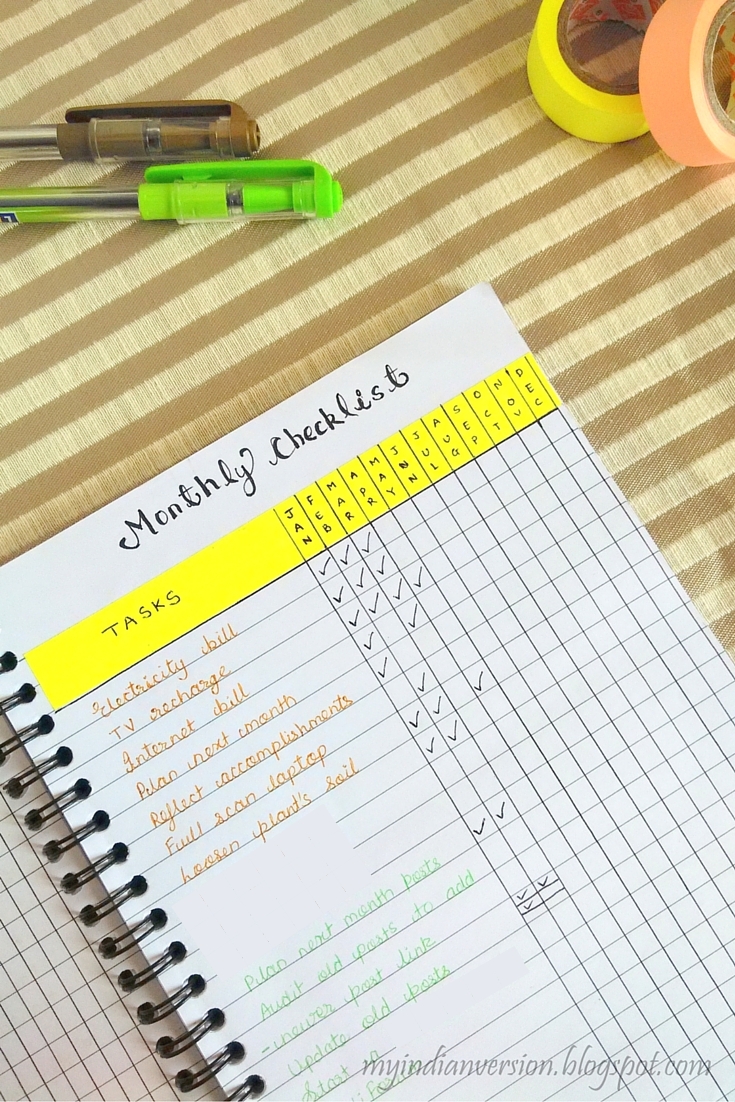 My Indian Version BULLET JOURNAL Weekly Monthly Task Tracker my-indian-version-bullet-journal-weekly-monthly-task-tracker