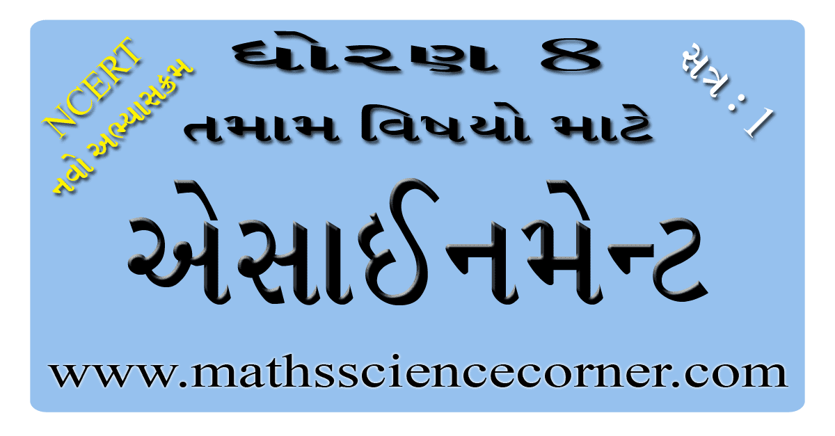 Std 8 Assignment for all subjects - Maths Science Corner