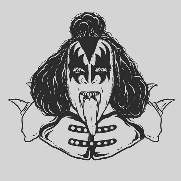 Proceso de creación de sticker Gene Simmons The Kiss. - Shogunato of ...